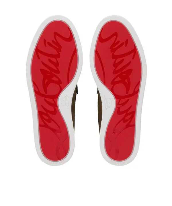 CHRISTIAN LOUBOUTIN Maison Suede Loafers With Embossed Logo And Rubber Sole