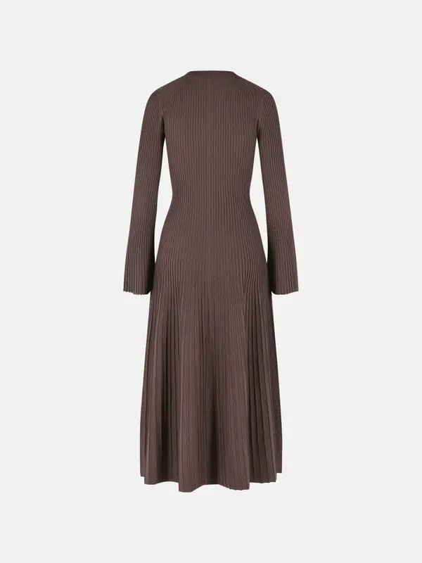 Simkhai Ribbed V-neck Long Sleeve Dress