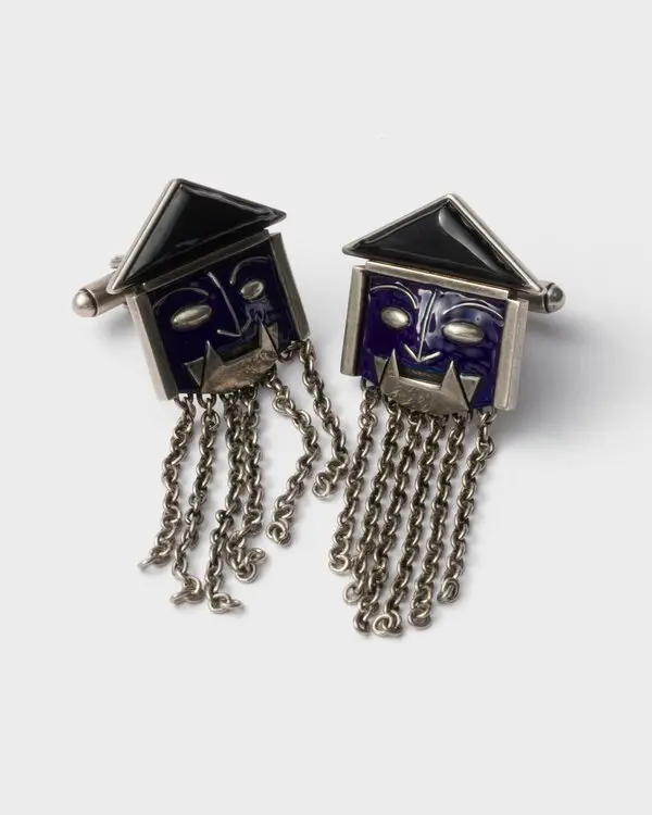 Prada Resin And Metal Cufflinks