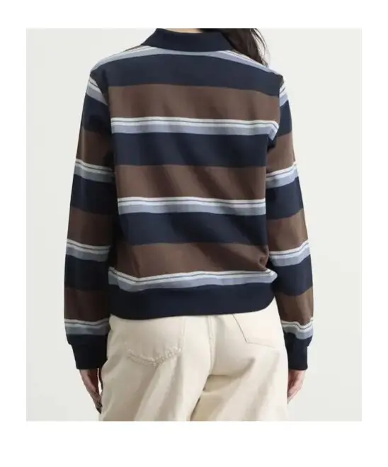 SAMSOE SAMSOE Striped Long-sleeve Polo Shirt