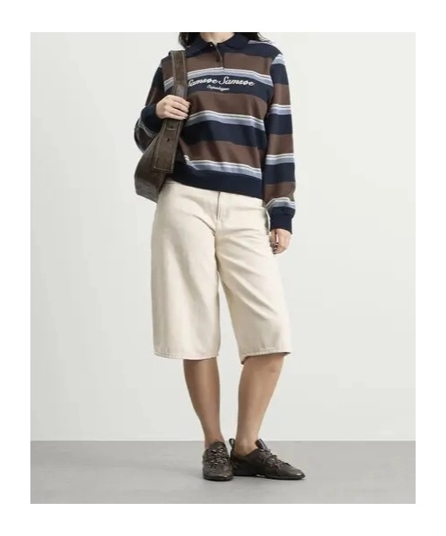 SAMSOE SAMSOE Striped Long-sleeve Polo Shirt - Multi-color