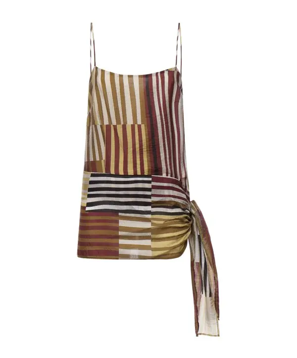 OTTOD'AME Striped Tie-detail Top