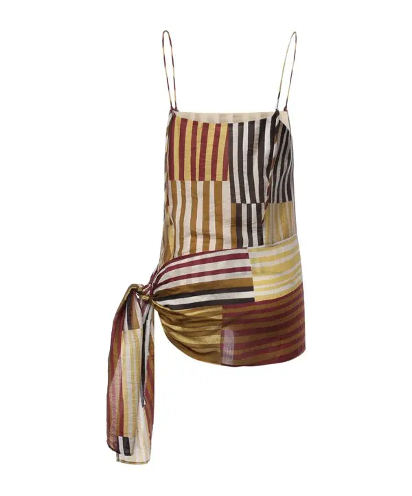 OTTOD'AME Striped Tie-detail Top