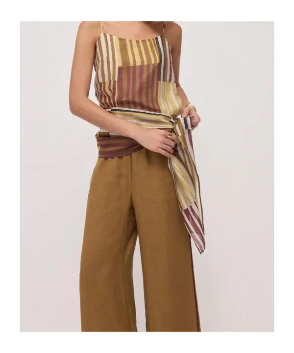 OTTOD'AME Striped Tie-detail Top