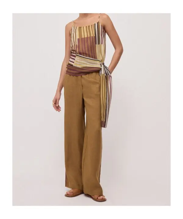 OTTOD'AME Striped Tie-detail Top