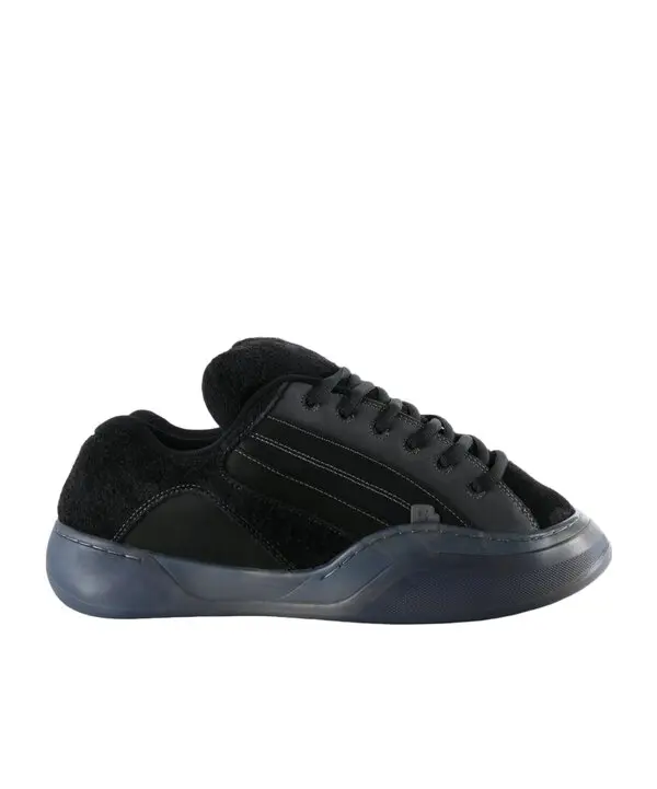 ERL Round Toe Lace-up Sneakers With Chunky Translucent Sole - Black