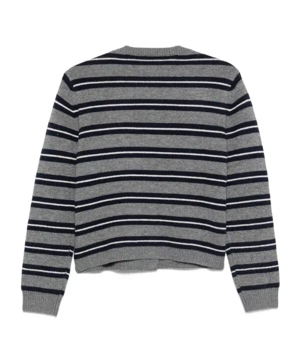 SEMICOUTURE Striped Crew Neck Cardigan