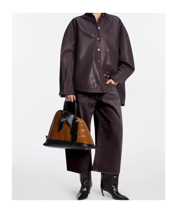 Attico Glossy Wide-leg Pants