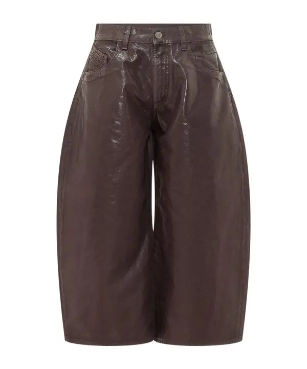 Attico Glossy Wide-leg Pants - Wine Red