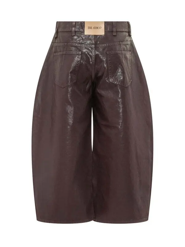 Attico Glossy Wide-leg Pants - Wine Red