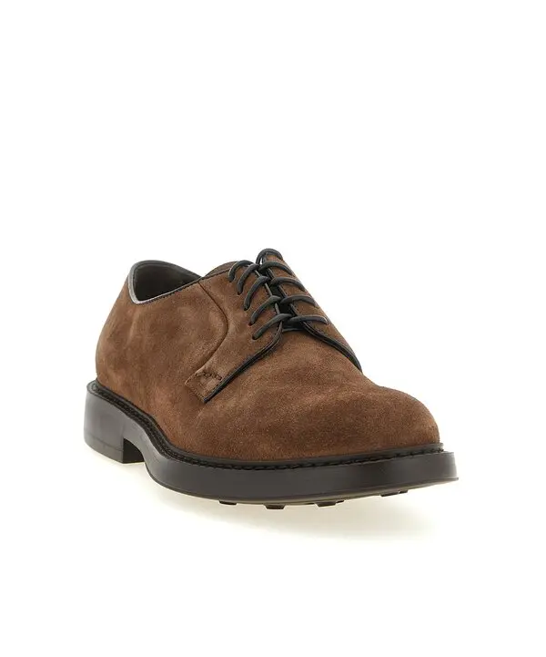 DOUCAL'S Seamless Suede Derby Shoes