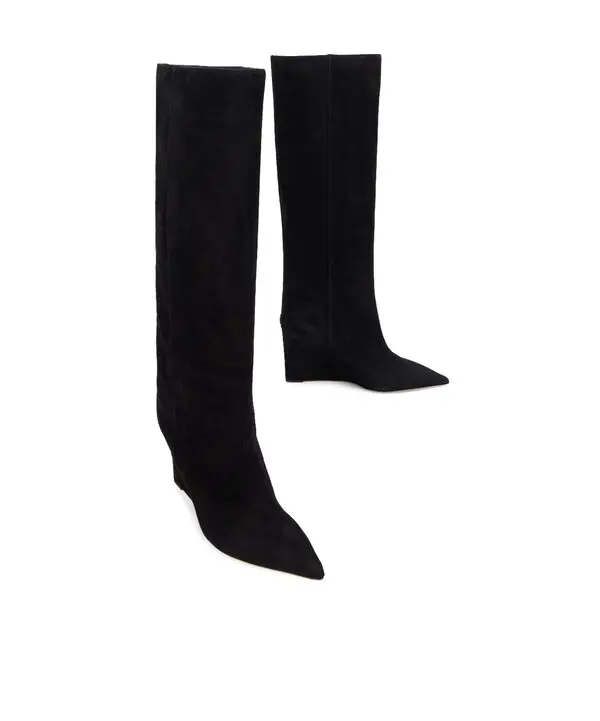JIMMY CHOO Blake Pointed Toe Wedge Boots - Black