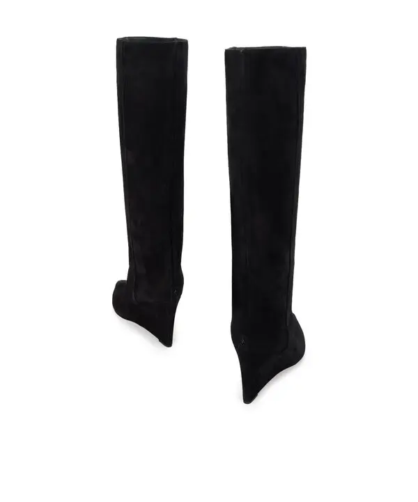 JIMMY CHOO Blake Pointed Toe Wedge Boots - Black