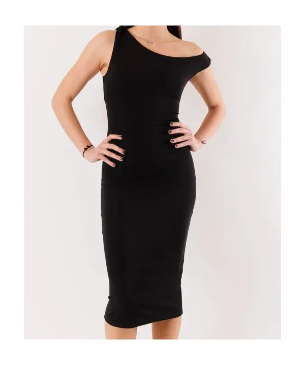 Patrizia Pepe One-shoulder Slim-fit Midi Dress