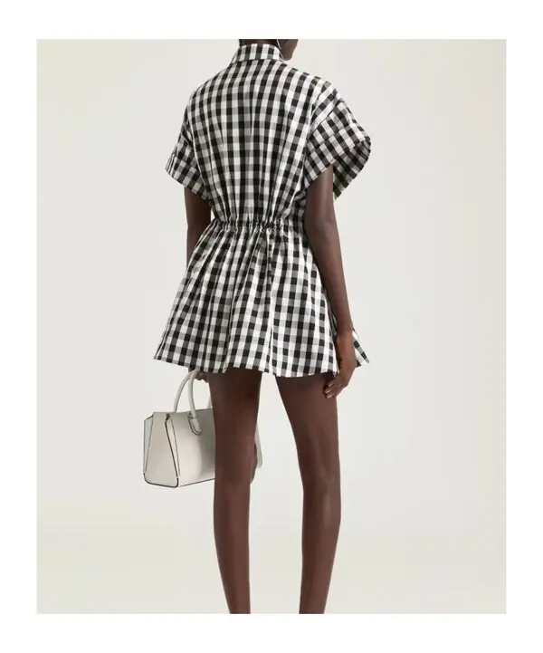 Givenchy Checked Cotton Mini Shirt Dress