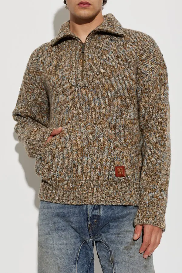 Dsquared2 Wool Sweater With Logo Patch