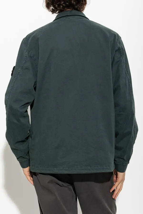 Stone Island Cotton Jacket With Stand-up Collar