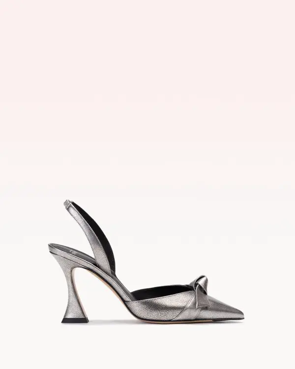 ALEXANDRE BIRMAN Clarita Bell Slingback 85 In Antique Lame Leather