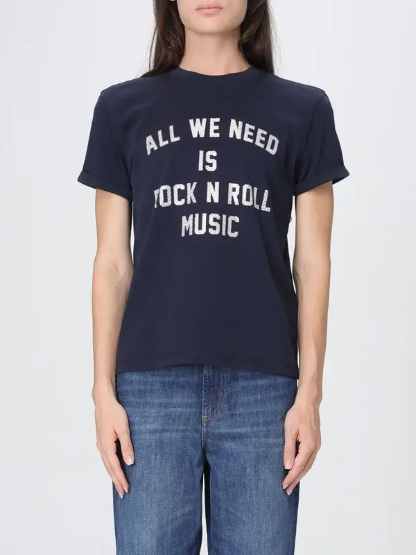 Zadig&Voltaire Cotton T-shirt With Slogan Print - Blue