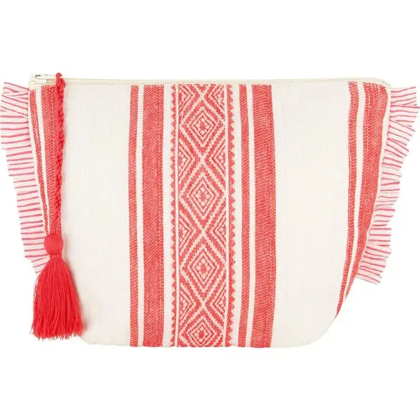 MER ST. BARTH La Plage Ruffle Pouch - Red