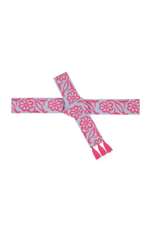 MER ST. BARTH Embroidered Woven Belt - Sky