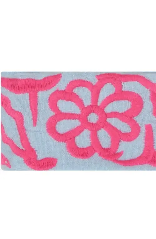 MER ST. BARTH Embroidered Woven Belt - Sky