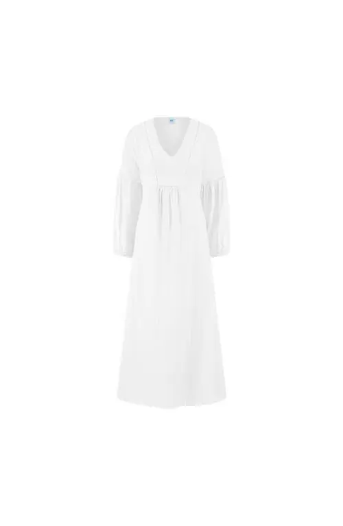 MER ST. BARTH Long Sleeve Kelly Kaftan - Cloud Dancer