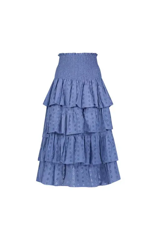 MER ST. BARTH Karmin Ruffle Skirt - Blue