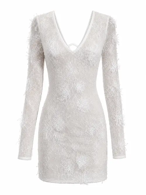 UNTAMED PETALS Everly Mini Dress - Ivory