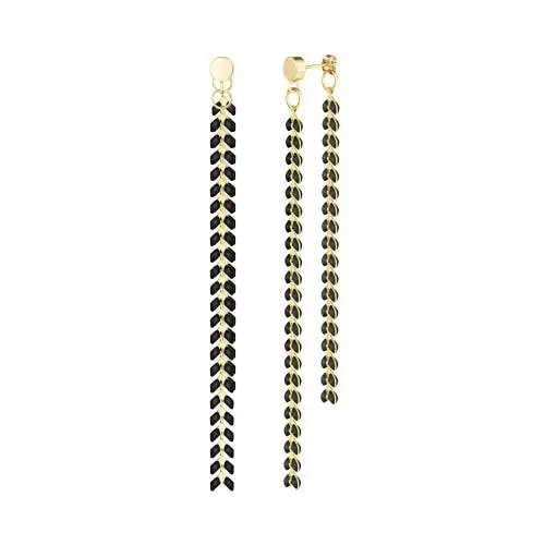 REJECTED HEARTS CLUB Enamel Chevron Dangle Earrings - Black