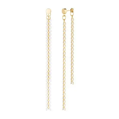 REJECTED HEARTS CLUB Enamel Chevron Dangle Earrings - White