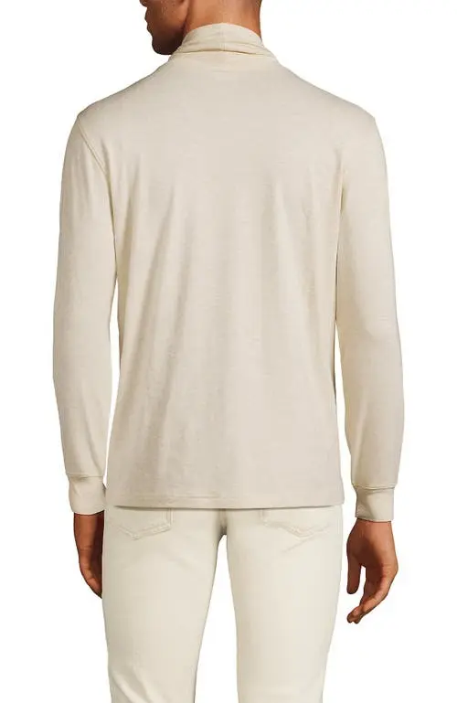 LANDS' END Super-t Turtleneck - Flax Heather