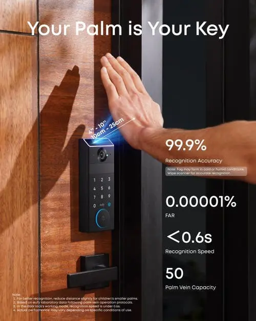 EUFY Smart Lock With Integrated Video Doorbell And Palm Vein Recognition