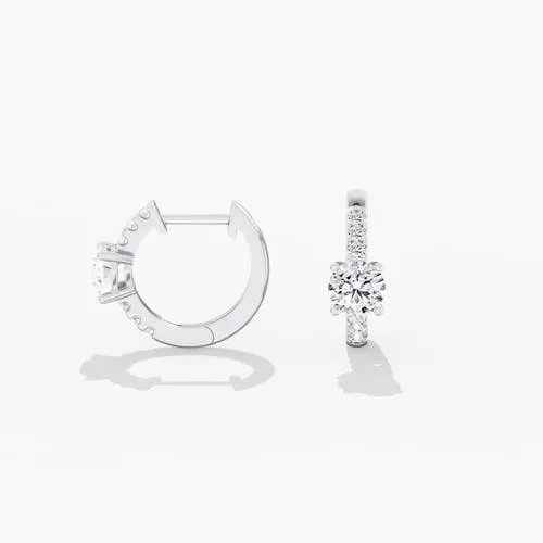 EVERLEE Dainty Round Lab Diamond Huggie Earrings In 14k Gold