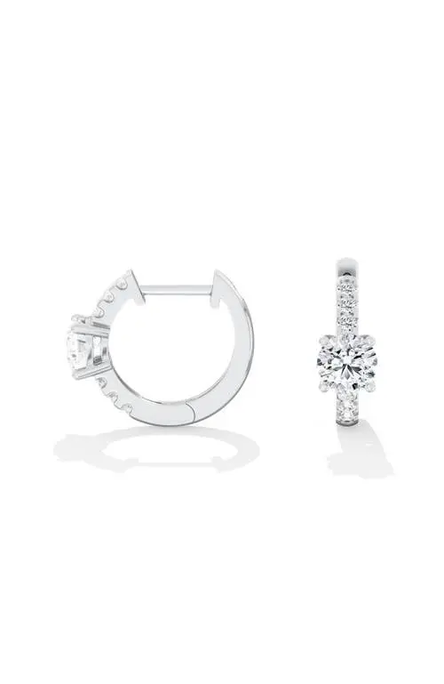EVERLEE Dainty Round Lab Diamond Huggie Earrings In 14k Gold