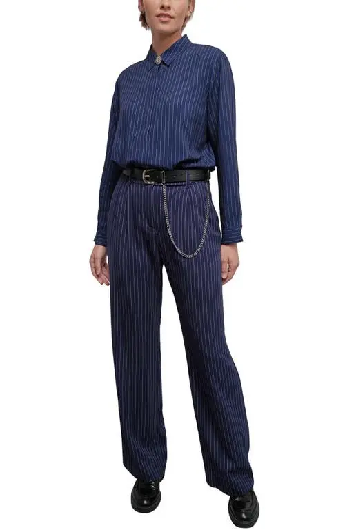 WILDFANG The Empower Pinstripe Wide Leg Trouser