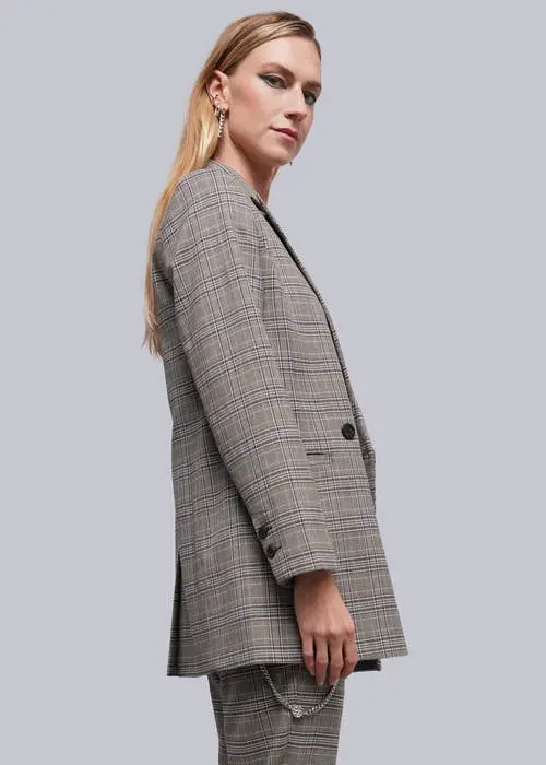 WILDFANG Empower Plaid Double Breasted Blazer