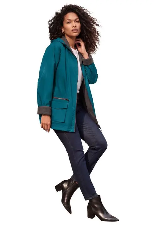 Roaman's Hooded Nylon Jacket - Deep Teal