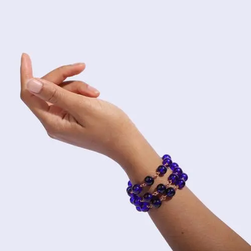 REJECTED HEARTS CLUB Azule Cat-eye Glass Bead Bracelet
