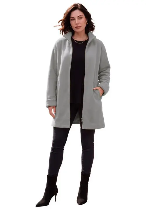 Roaman's Fleece Driving Coat - Medium Heather Grey
