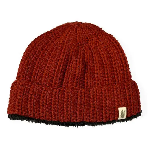 NIRVANNA DESIGNS Lambswool Chunky Fold-rib Knit Beanie - Black