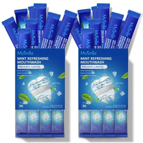 MYSMILE Travel-friendly Alcohol-free Mouthwash In Fresh Mint - Blue