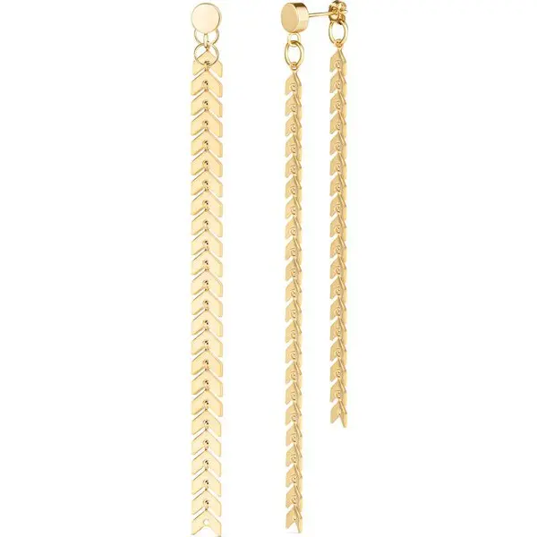 REJECTED HEARTS CLUB Chevron Dangle Earrings - Gold