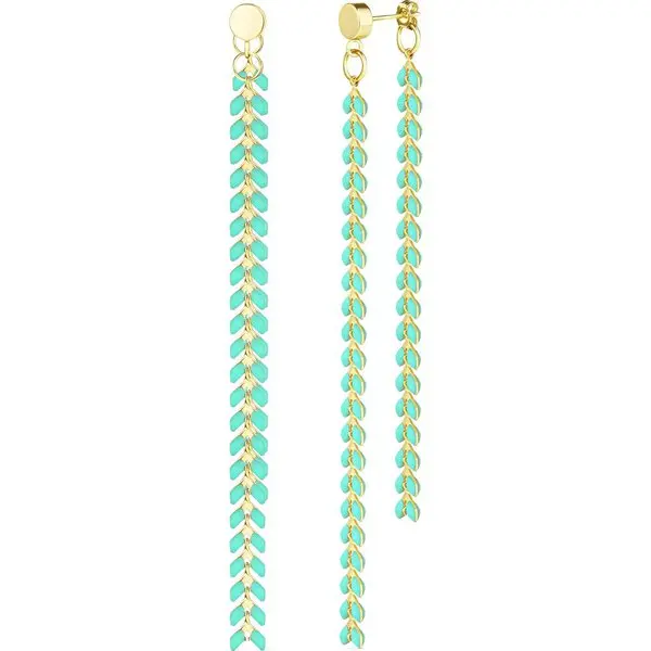REJECTED HEARTS CLUB Elegante Chevron Dangle Earrings - Turquoise
