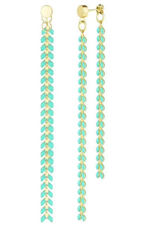 REJECTED HEARTS CLUB Elegante Chevron Dangle Earrings - Turquoise