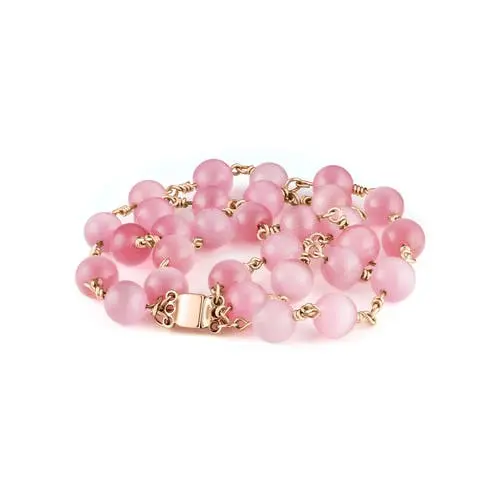 REJECTED HEARTS CLUB Rosado Glass Bead 3-strand Bracelet - Pink