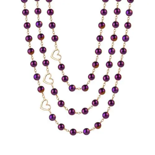REJECTED HEARTS CLUB Violet Hematite Layered Necklace - Purple