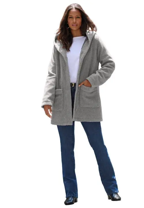 Roaman's Hooded Teddy Fleece Coat