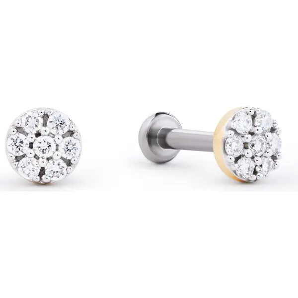 ANA LUISA Solid Yellow Diamond Circle Flatback Stud - Gold