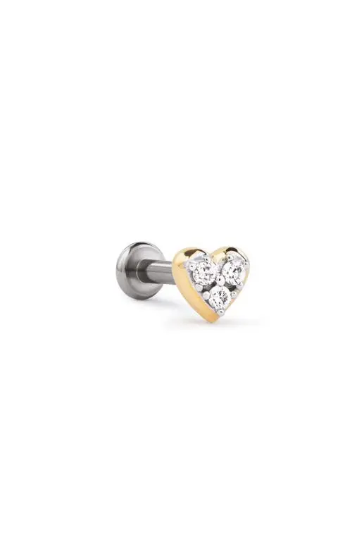 ANA LUISA Solid Yellow Diamond Heart Flatback Single Stud